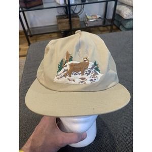 Vintage | Accessories | Vintage Embroidered Buck Deer Cap Hat Cotton ...